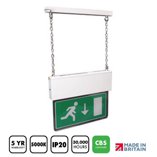 BLE Bingham LED Slave Hanging Exit Sign - 3W, IP20, 5000K - EL-132003 ...