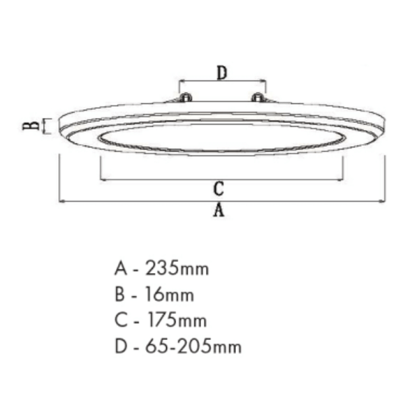 BLE Broadfield LED Circular Panel - 10/13/16W, IP20, IK06, EL-162601 ...
