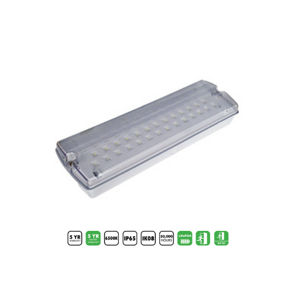 BLE Crooksmoor LED Emergency Bulkhead with Self Test - IP65, IK08, EL ...