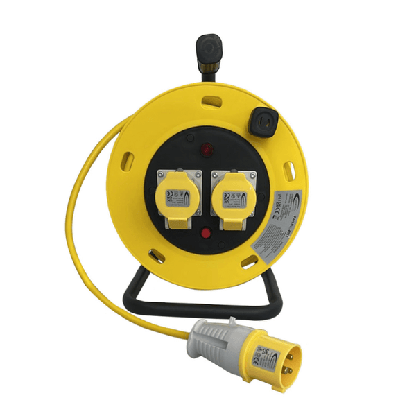 CONNEXION ELECTRICAL 25m Cable Reel 1.50mm 2x16A - IP44, 110V, 50-60Hz ...