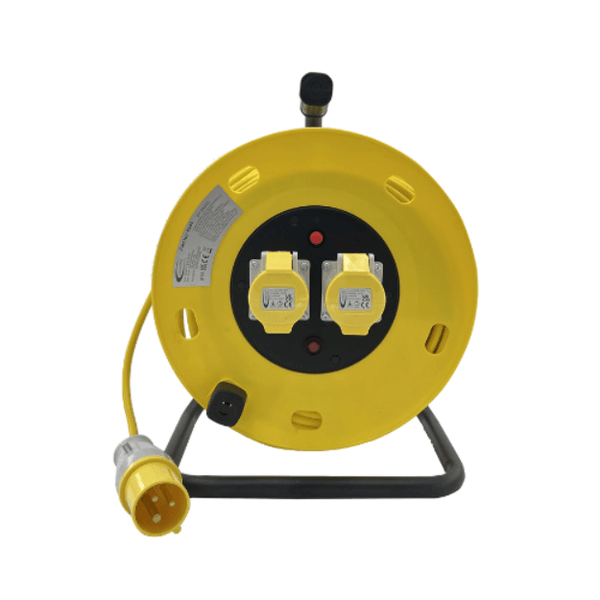 CONNEXION ELECTRICAL 50m 1.5mm 16Amp Twin Socket Cable Reel - IP44, 11 ...