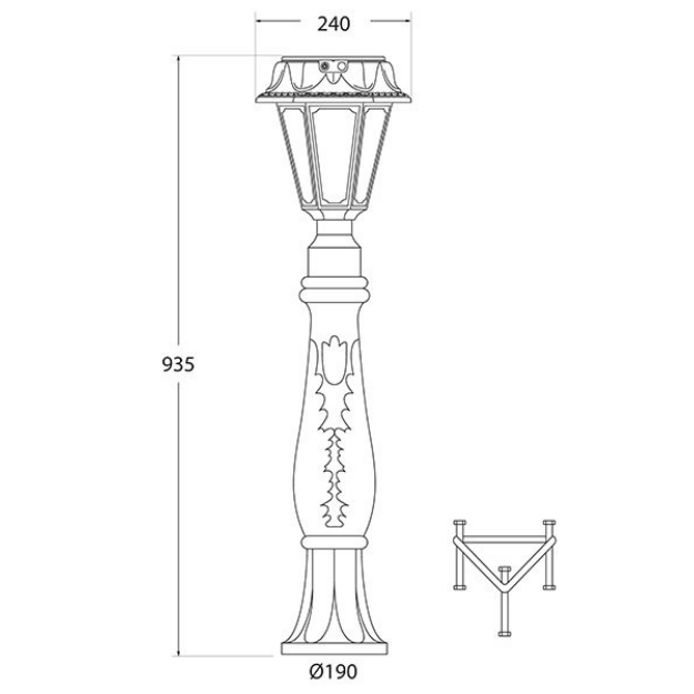 Fumagalli ROSETTA LED Solar Settable Black Lantern - IP55, 280lm, 3CCT ...