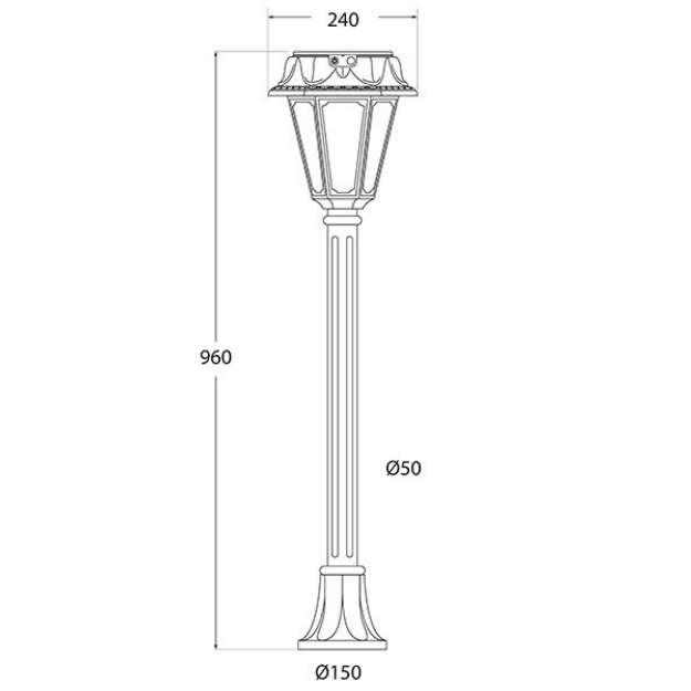 Fumagalli ROSETTA LED Solar Settable Black Lantern - IP55, 280lm, 3CCT ...