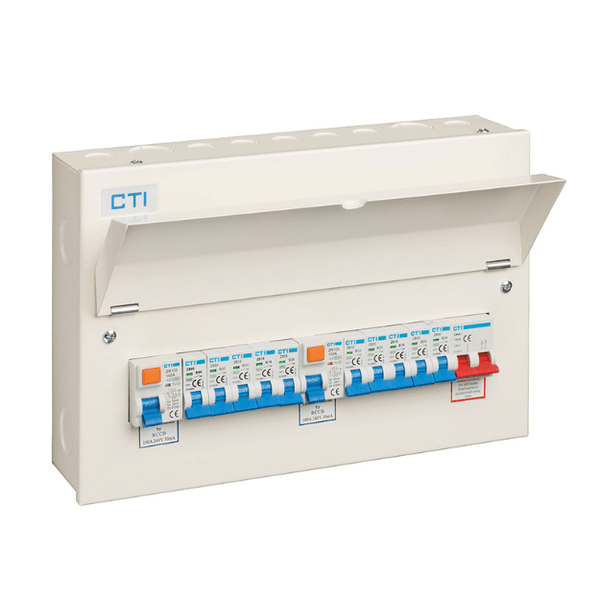 Red Arrow 16 Way Consumer Unit with 2 x 100A Mains Isolator and 2 x 10 ...